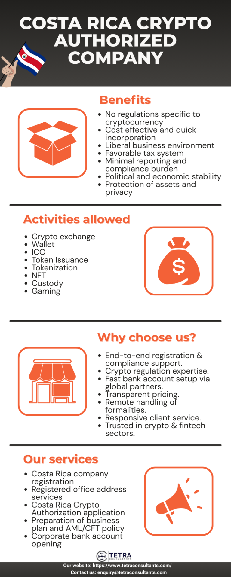 Costa Rica crypto-authorized company set up l Tetra Consultants